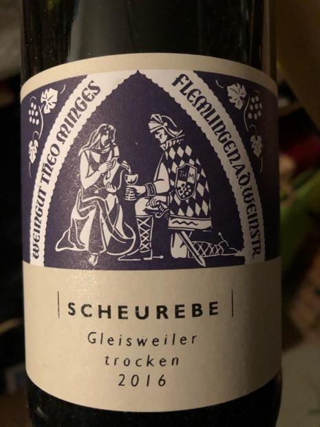 2016 Theo Minges Gleisweiler Scheurebe trocken, Germany, Pfalz - CellarTracker