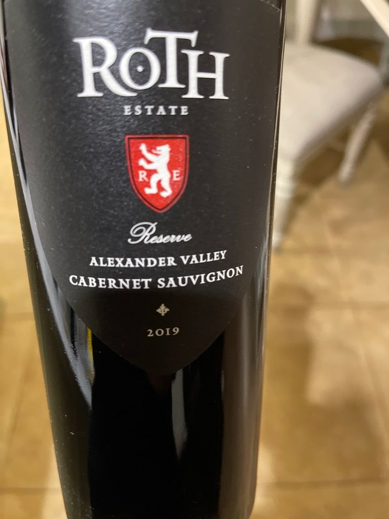 2019 Roth Estate Cabernet Sauvignon Reserve, USA, California, Sonoma ...