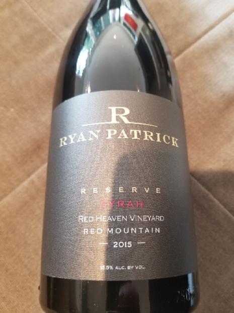 2015 Ryan Patrick Vineyards Syrah Reserve Red Heaven Vineyard, USA ...