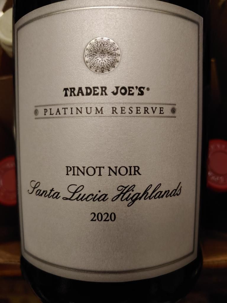 2021 Trader Joe's Pinot Noir Platinum Reserve # 102, USA, California ...