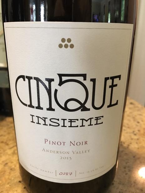 2013 Cinque Insieme Pinot Noir Anderson Valley, USA, California, North ...