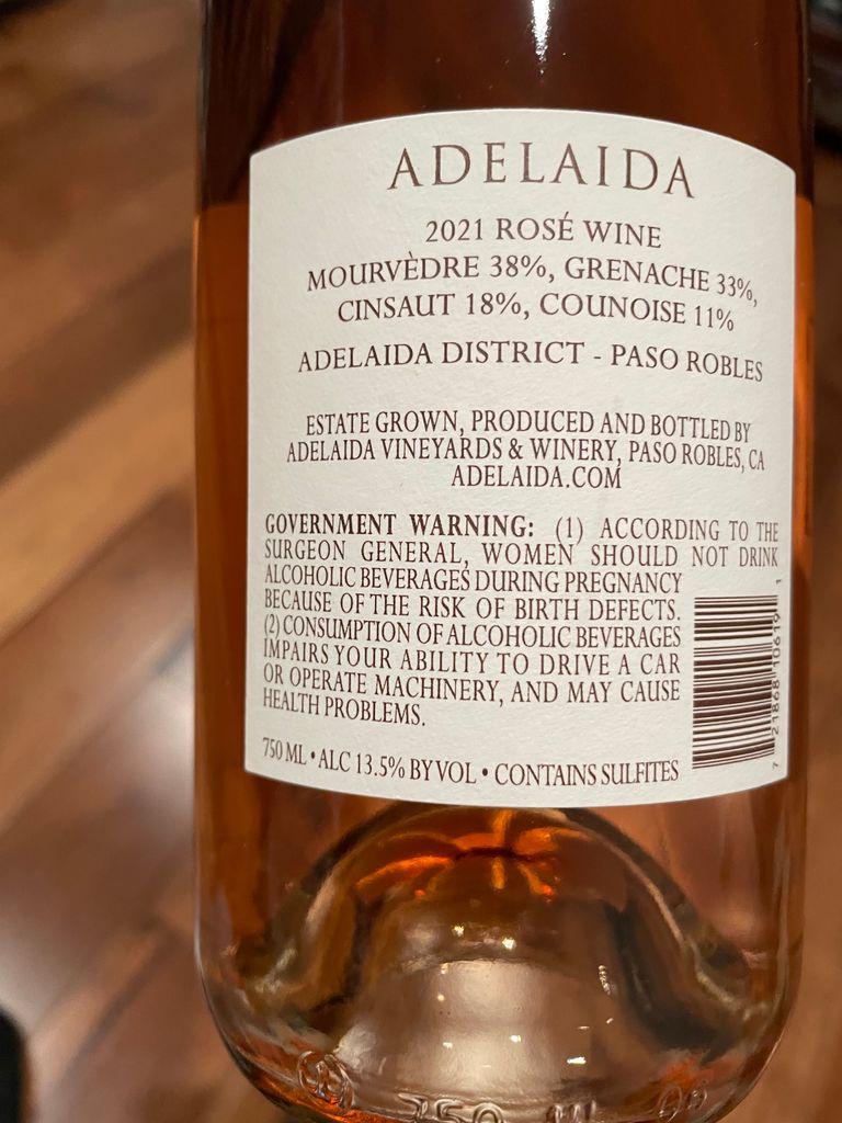 2021 Adelaida Rosé, USA, California, Central Coast, Paso Robles ...