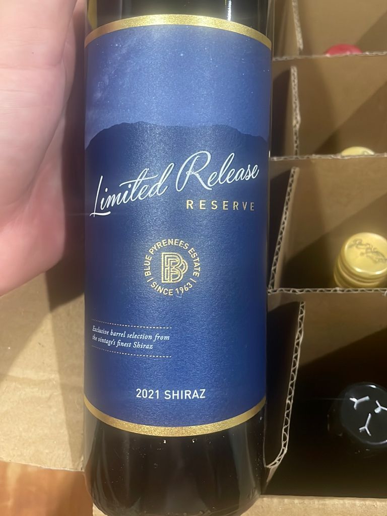 2021 Blue Pyrenees Estate Shiraz Limited Release Reserve, Australia ...