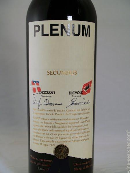 1999 Dievole/Dezzani Plenum Secundus, Italy - CellarTracker