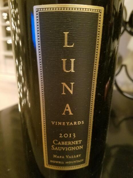 2013 Luna Vineyards Cabernet Sauvignon Reserve, USA, California, Napa ...