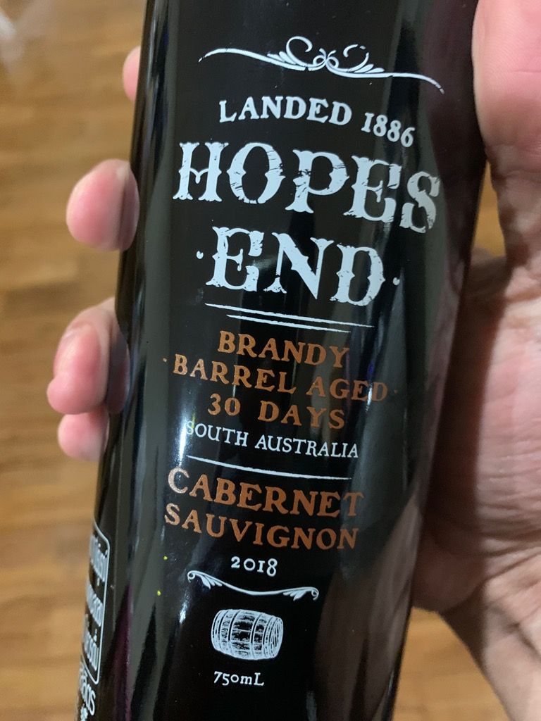 2020 Hopes End Cabernet Sauvignon Brandy Barrel Aged 30 Days, Australia ...