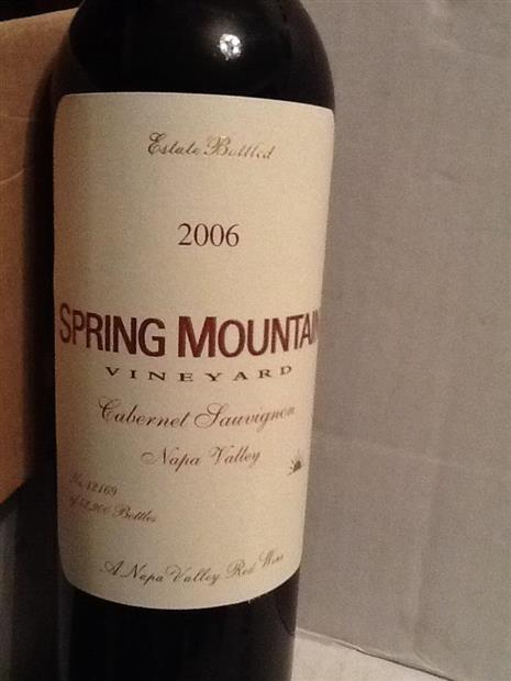 2006 Spring Mountain Vineyard Cabernet Sauvignon, USA, California, Napa ...