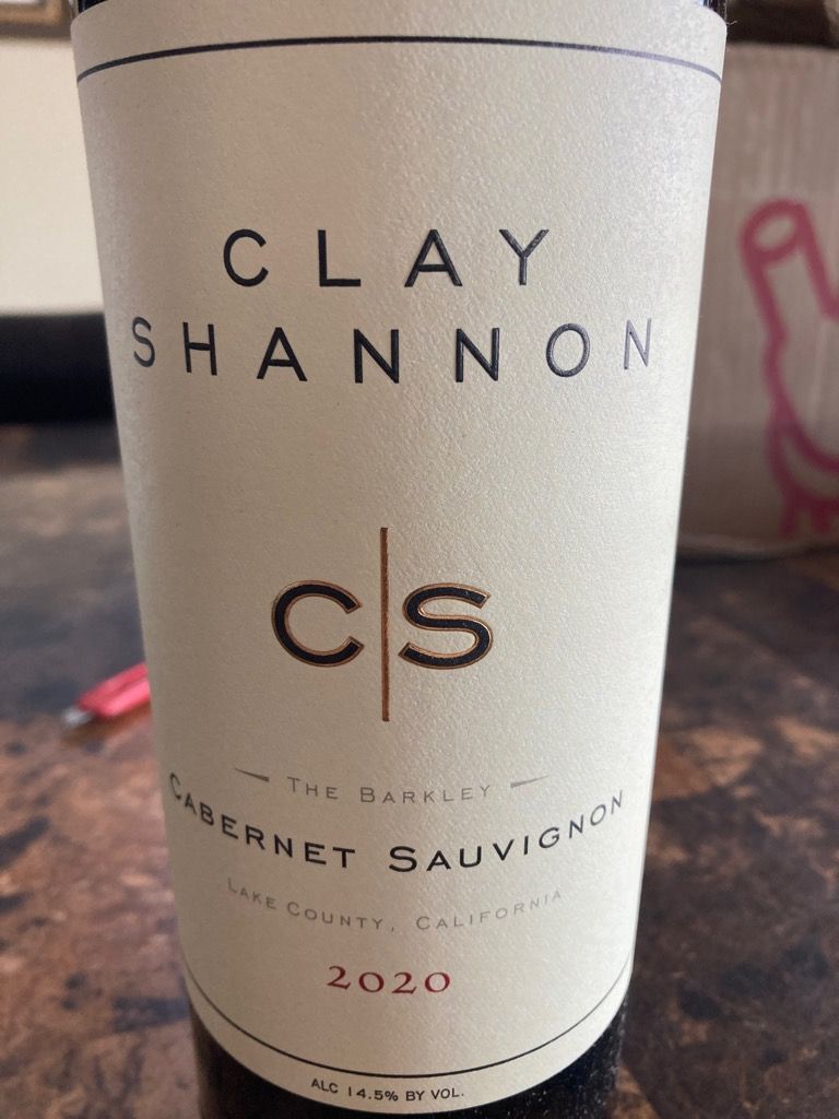 2020 Clay Shannon Cabernet Sauvignon The Barkley, USA, California ...