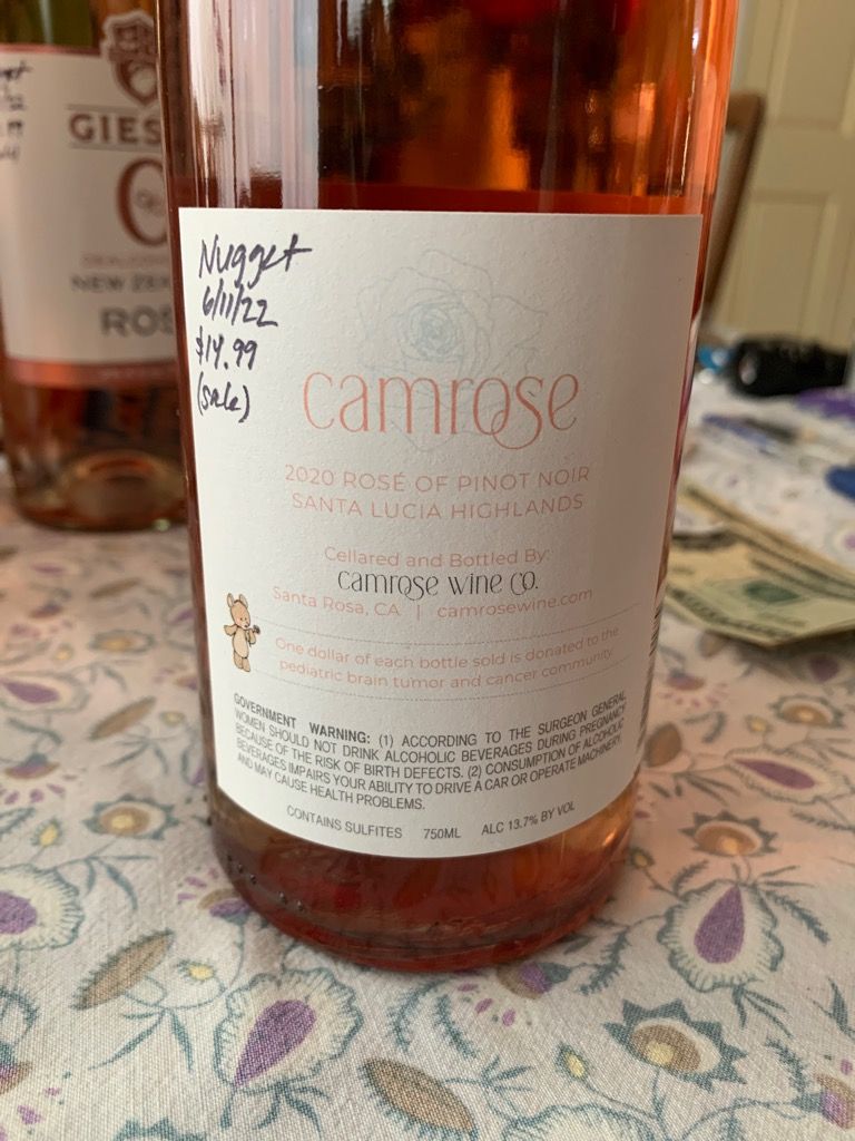 2021 Camrose Pinot Noir Rosé, USA, California, Central Coast, Santa ...
