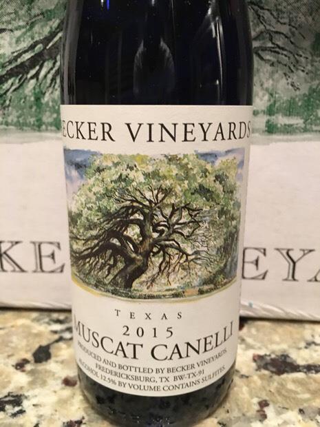 2015 Becker Vineyards Moscato, USA, Texas, Texas Hill Country ...