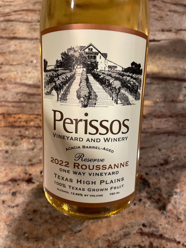 2022 Perissos Vineyard and Winery Roussanne Reserve One Way Vineyard ...