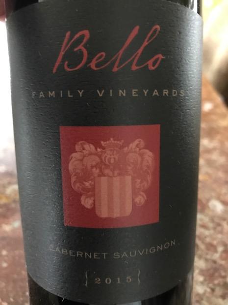 2015 Bello Family Vineyards Cabernet Sauvignon, USA, California, Napa ...