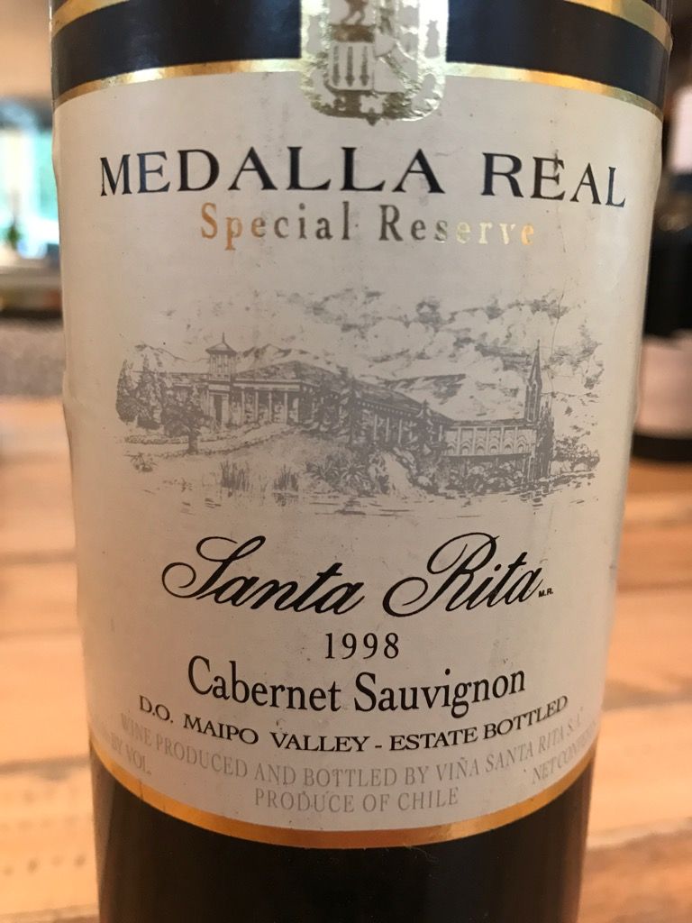 1998 Viña Santa Rita Cabernet Sauvignon Medalla Real Gran Reserva ...