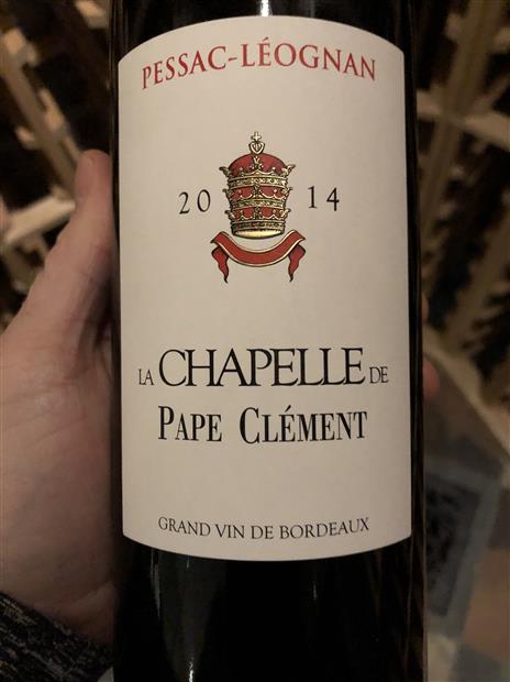2014 Château Pape Clément La Chapelle de Pape Clément, France, Bordeaux ...