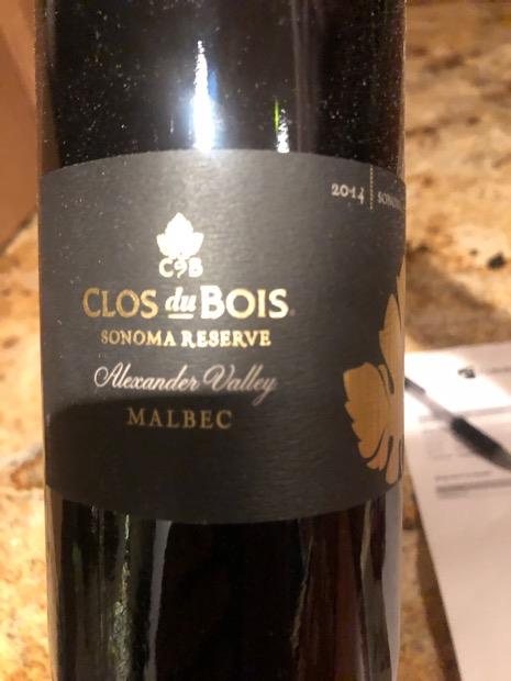 2014 Clos du Bois Malbec Sonoma Reserve, USA, California, Sonoma County ...