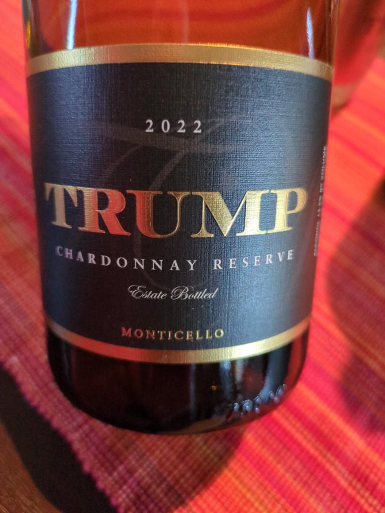 2022 Trump Winery Chardonnay Reserve Monticello, USA, Virginia, Central ...