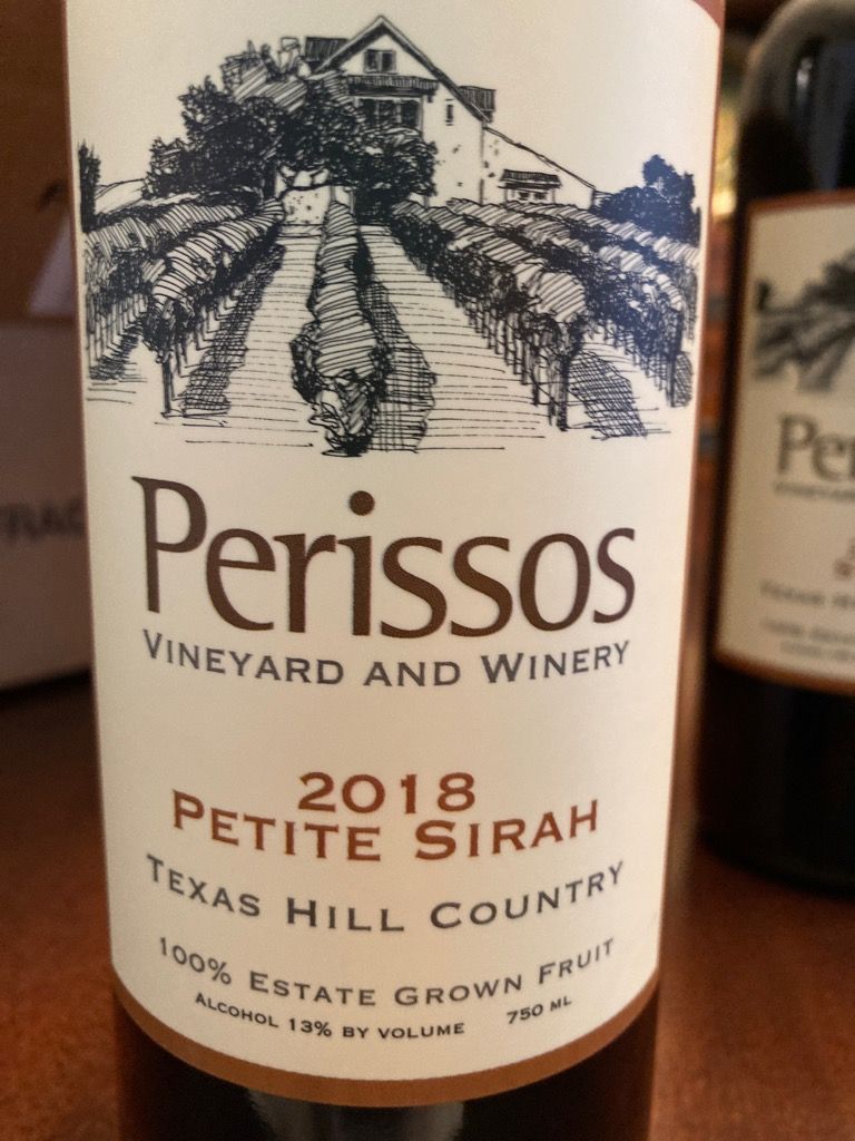 2018 Perissos Vineyard and Winery Petite Sirah, USA, Texas, Texas Hill ...