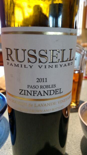 2013 Russell Family Vineyards Zinfandel, USA, California, Central Coast ...