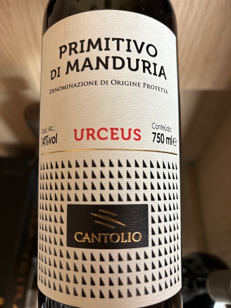 2020 Cantolio Primitivo di Manduria URCEUS Primitivo di Manduria, Italy ...
