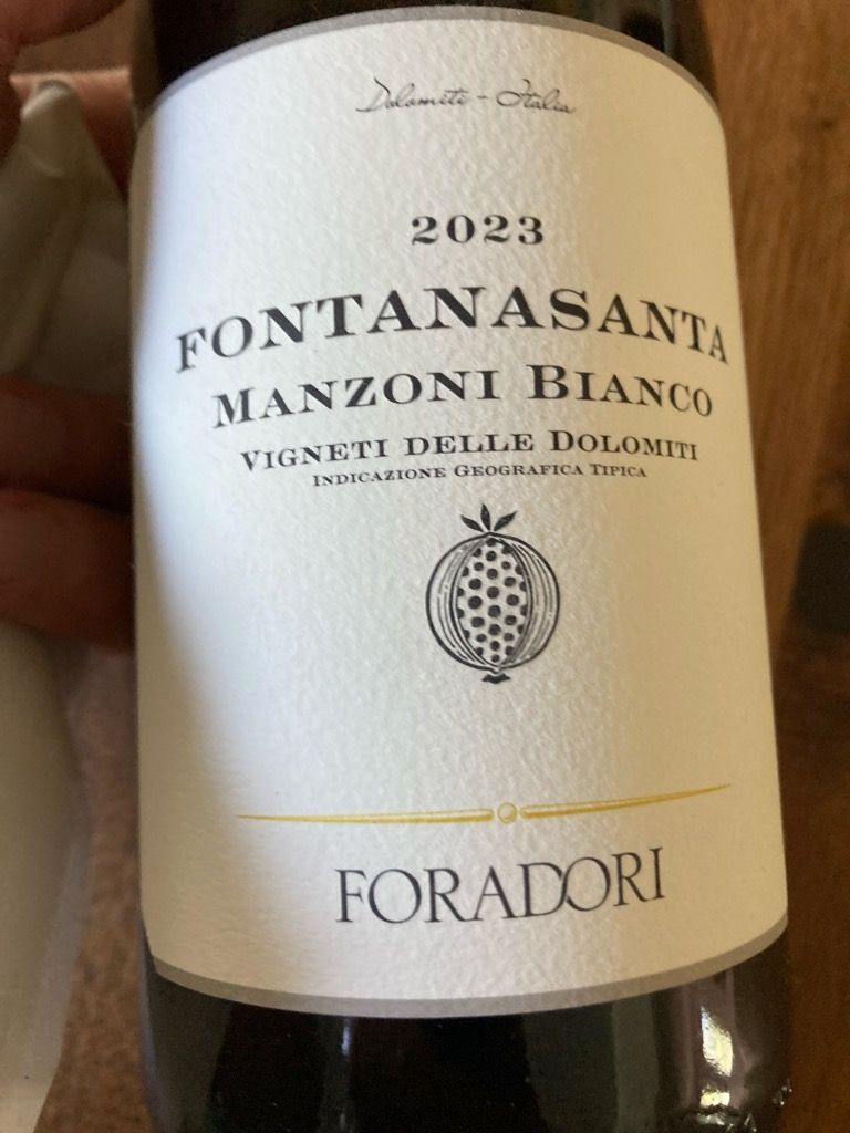 2023 Foradori Manzoni Bianco Fontanasanta, Italy, Trentino Alto-Adige / Veneto, Vigneti delle ...