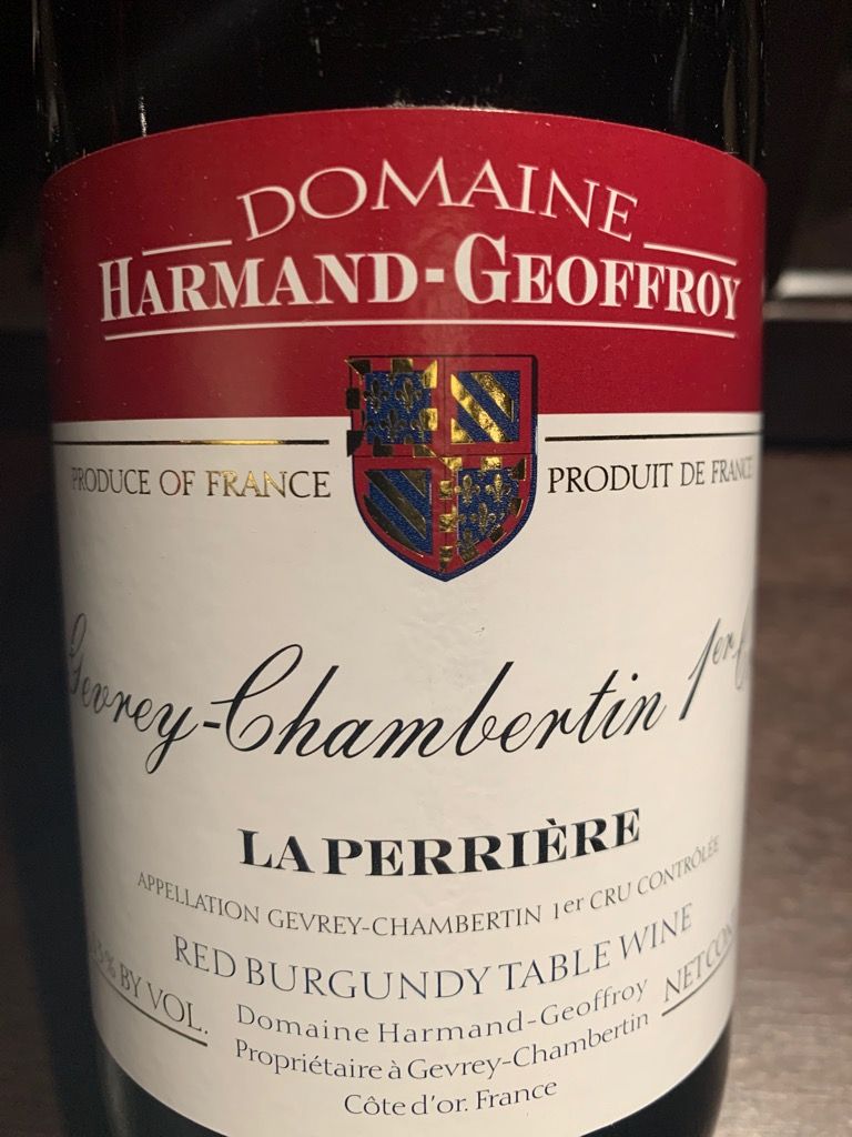 2014 Domaine Harmand-Geoffroy Gevrey-Chambertin 1er Cru La Perrière ...