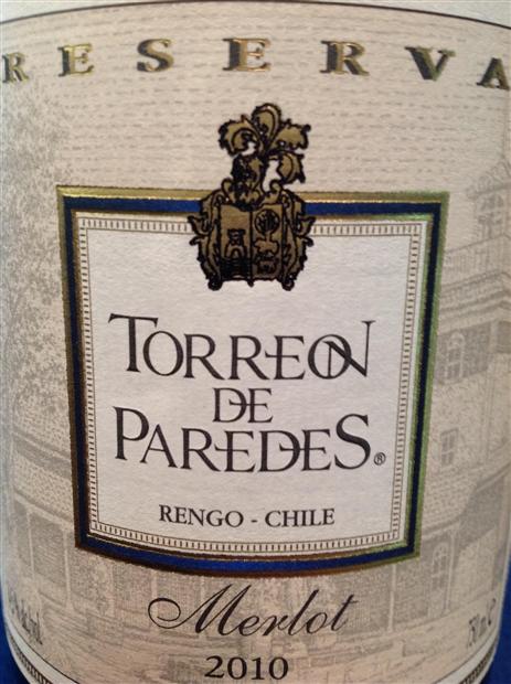 2010 Vinedos Torreón de Paredes Merlot Reserve, Chile, Rapel Valley ...