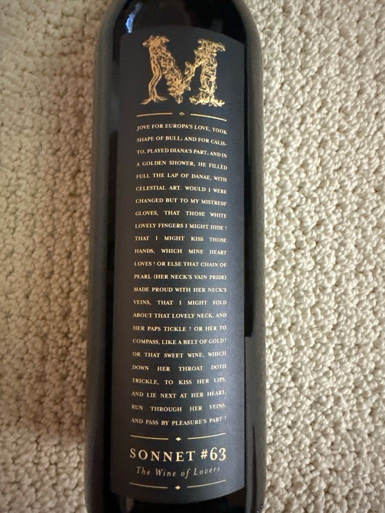 2021 Madrigal Family Winery Red Wine Sonnet 63, USA, California, Napa ...