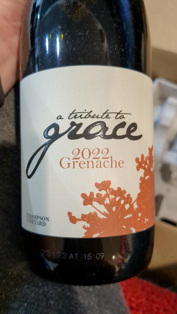 2022 A Tribute to Grace Wine Company Grenache Thompson Vineyard, USA ...