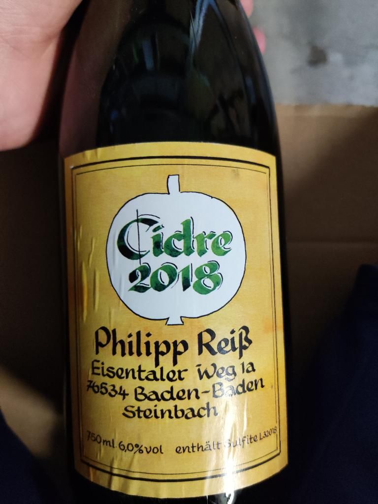 2018 Philipp Reiss Steinbacher Apfel Cidre, Germany, Baden - CellarTracker