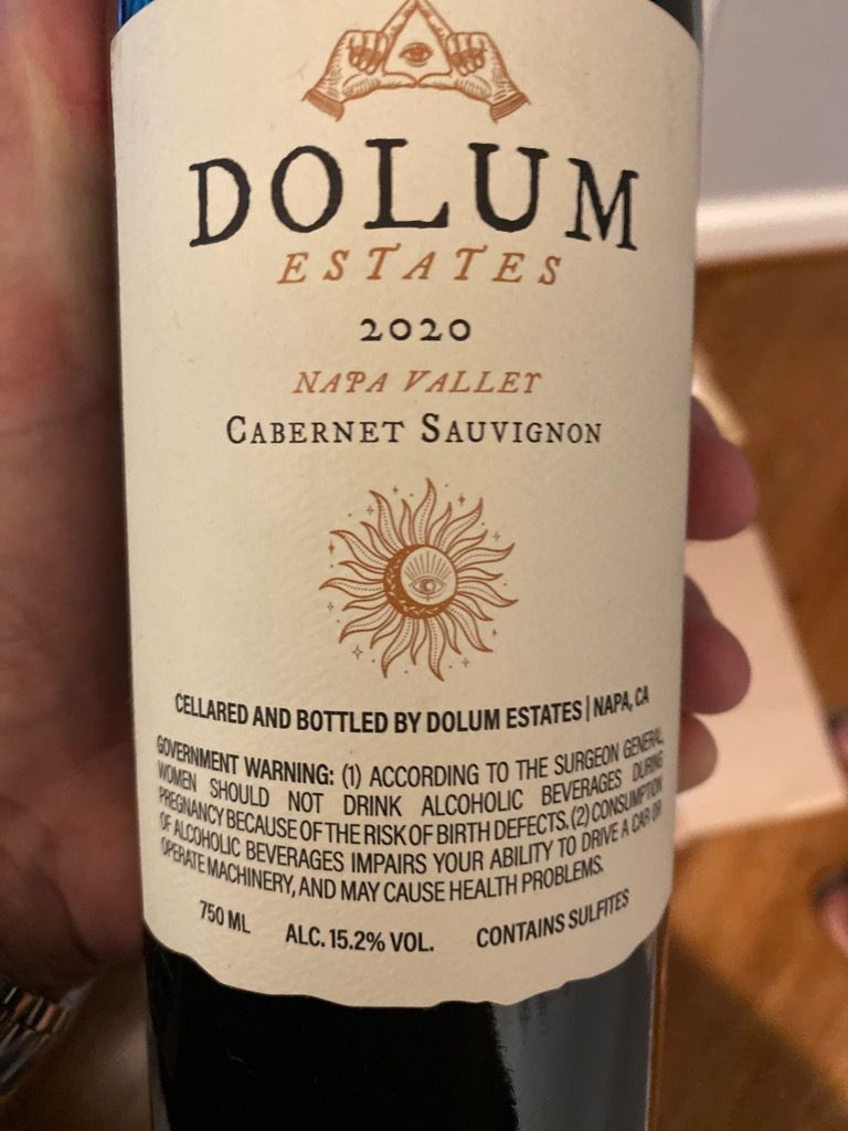 2020 Dolum Estates Cabernet Sauvignon, USA, California, Napa Valley ...