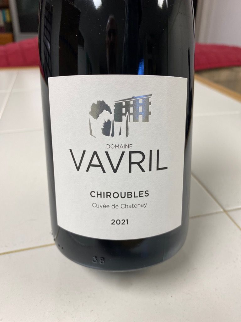 2021 Domaine Vavril Chiroubles Cuvée de Chatenay, France, Burgundy ...