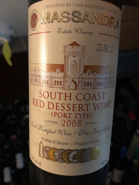 2008 Massandra South Coast Red Dessert Wine, Ukraine, Crimea ...