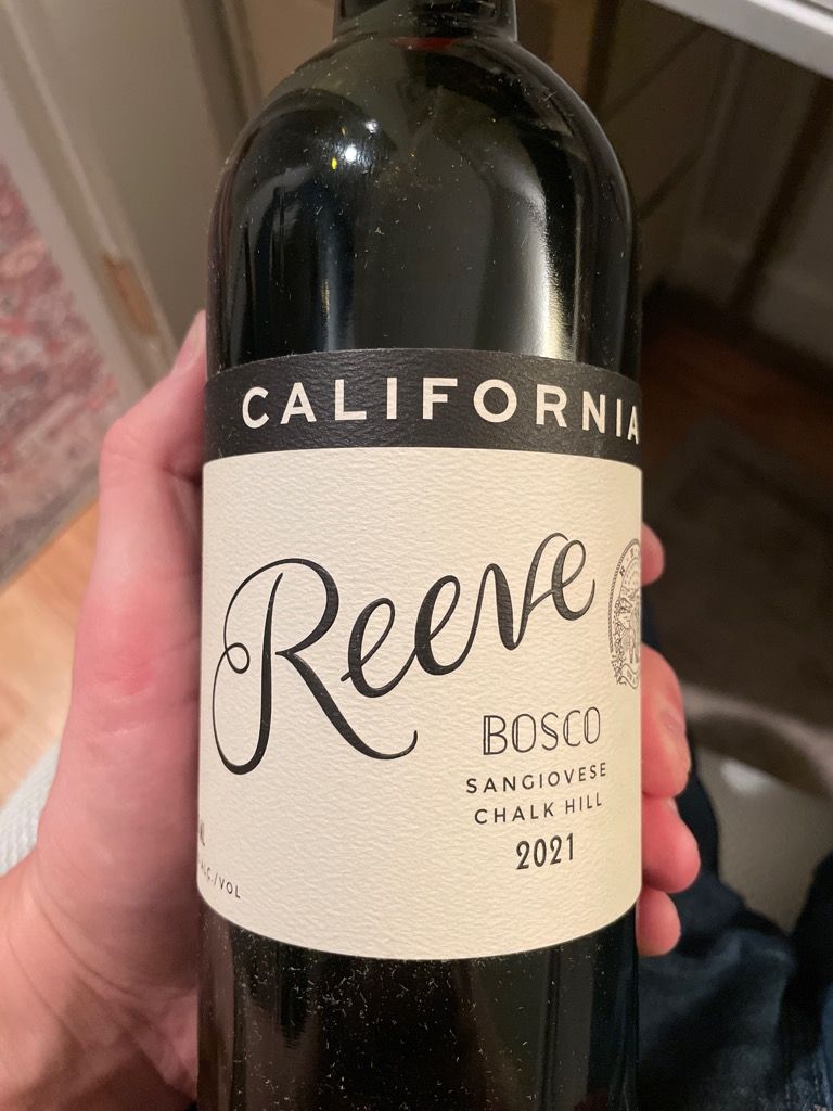 2021 Reeve Wines Sangiovese Bosco, USA, California, Sonoma County ...