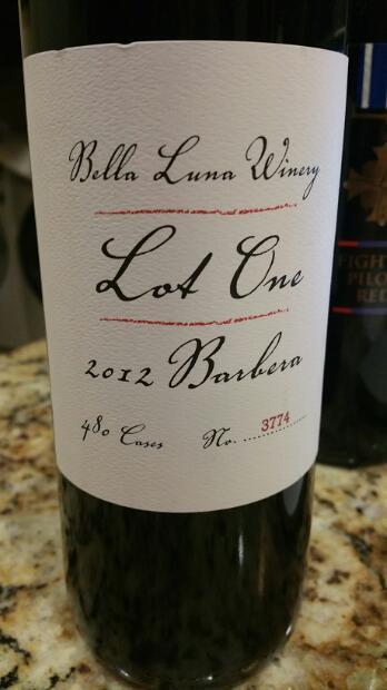 2012 Bella Luna Barbera Lot One, USA, California, Central Coast, San ...