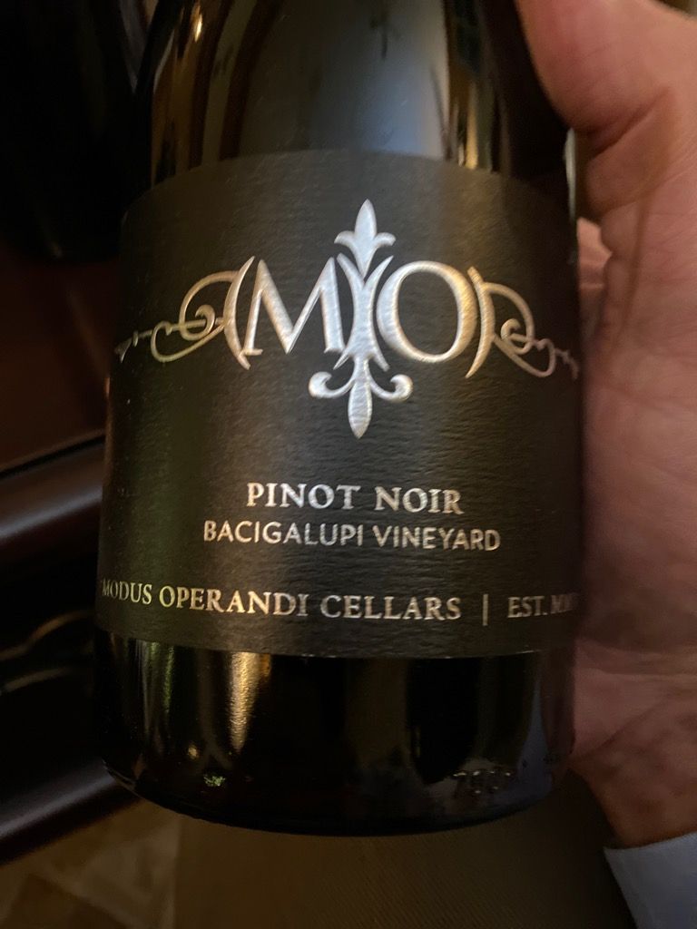 2019 Modus Operandi Cellars Pinot Noir Bacigalupi Vineyard, USA ...