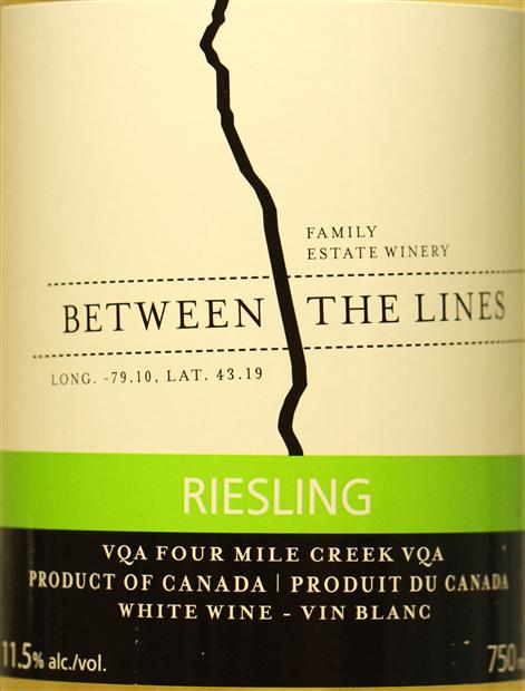 2023 Between the Lines Riesling, Canada, Ontario, Niagara Peninsula ...