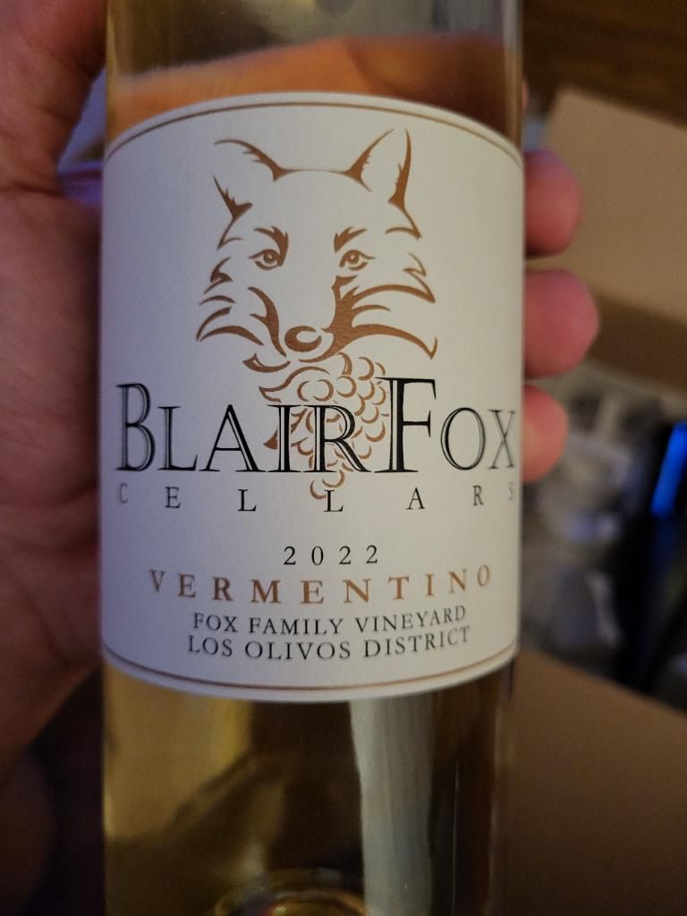 2022 Blair Fox Vermentino, USA, California, Central Coast, Santa ...