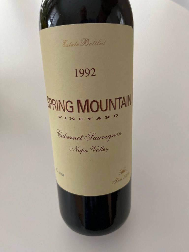 1992 Spring Mountain Vineyard Cabernet Sauvignon, USA, California, Napa ...