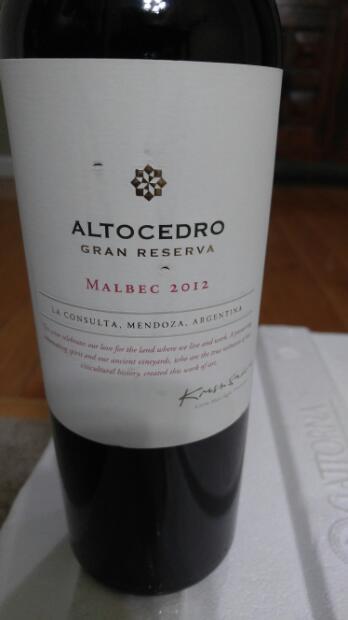 2012 Altocedro Malbec Gran Reserva, Argentina, Mendoza, Valle de Uco ...