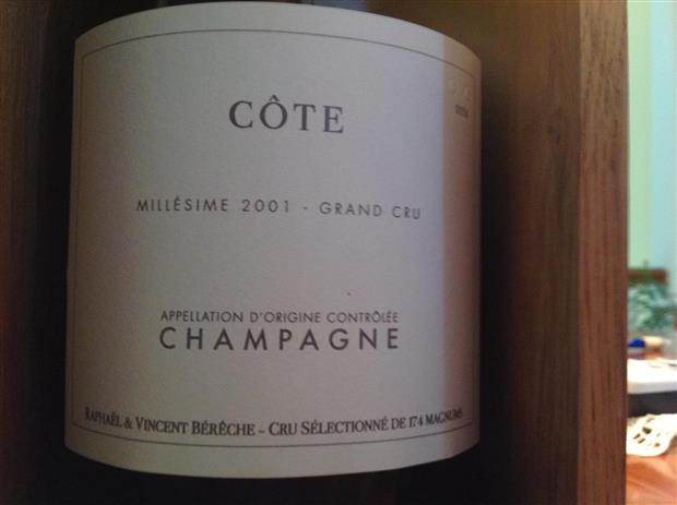 2001 Raphaël & Vincent Bérêche Champagne Grand Cru Côte, France ...