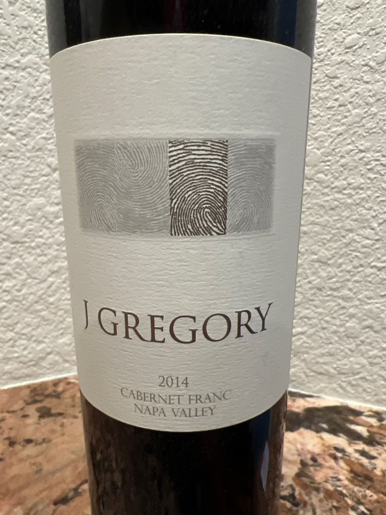 2014 J Gregory Cabernet Franc, USA, California, Napa Valley - CellarTracker
