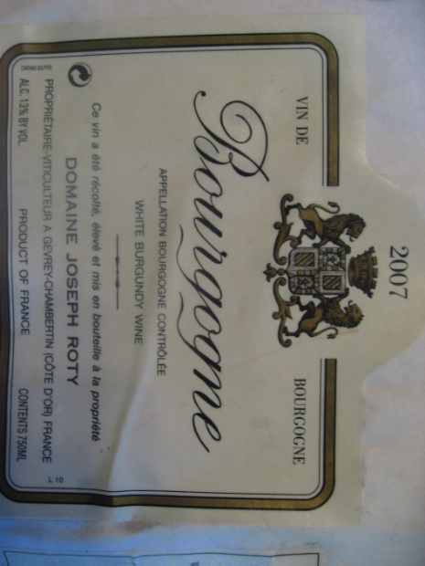 2006 Domaine Joseph Roty Bourgogne Blanc, France, Burgundy, Bourgogne ...