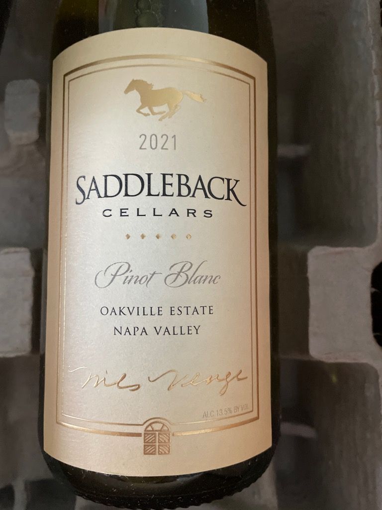 2021 Saddleback Cellars Pinot Blanc, USA, California, Napa Valley ...