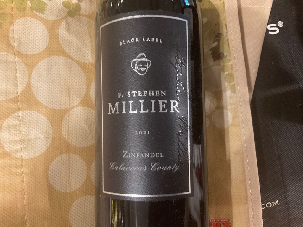 2021 F. Stephen Millier Zinfandel Black Label Calaveras County, USA ...