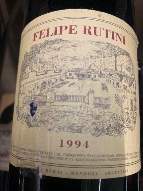 1994 Rutini Felipe Rutini, Argentina, Mendoza - CellarTracker