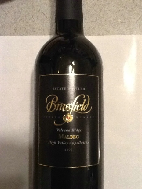 2007 Brassfield Estate Winery Malbec Volcano Ridge, USA, California ...