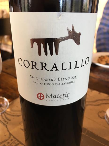 2013 Matetic Vineyards Corralillo Winemaker's Blend, Chile, San Antonio ...
