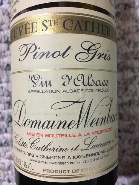 2014 Domaine Weinbach Pinot Gris Cuvée Ste. Catherine, France, Alsace ...