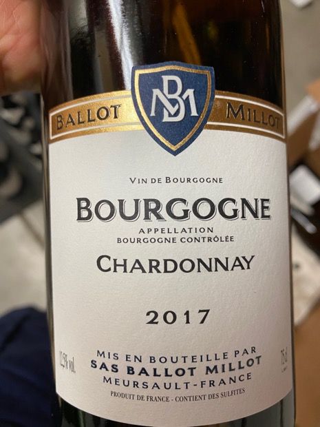 2017 Ballot-Millot & Fils Chardonnay Bourgogne, France, Burgundy ...