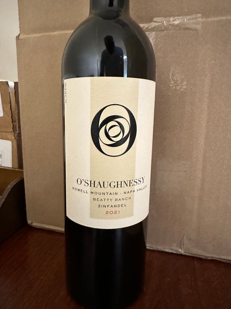 2021 O'Shaughnessy Zinfandel Beatty Ranch, USA, California, Napa Valley ...